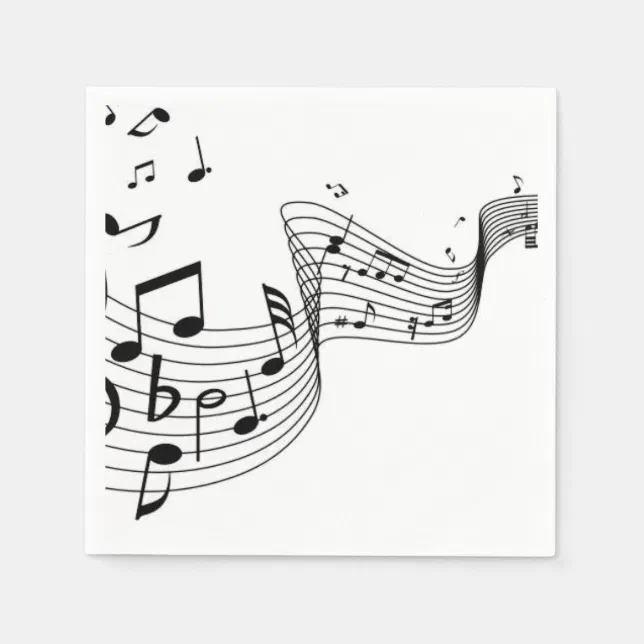 Music Notes on Silver Napkins | Zazzle