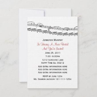 Music Notes Party Invitations | Zazzle