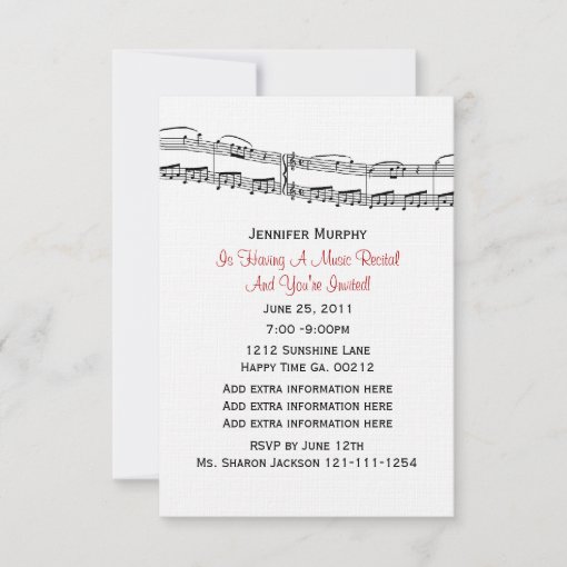 Music Notes Party Invitations | Zazzle