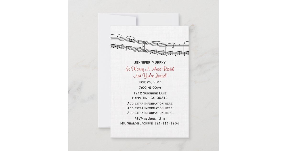 Music Notes Party Invitations | Zazzle