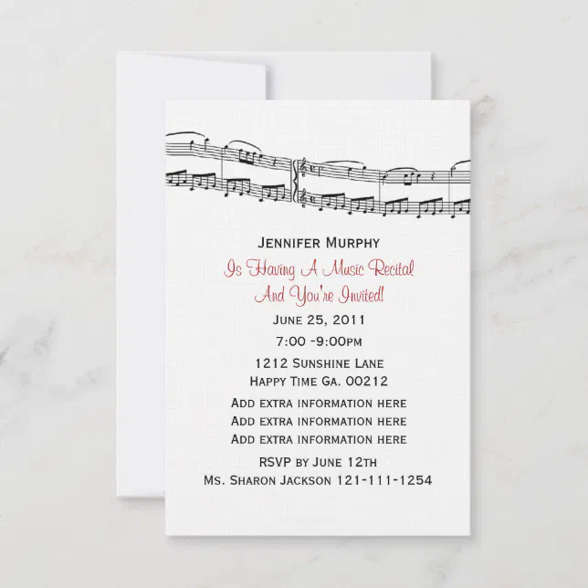 Music Notes Party Invitations | Zazzle
