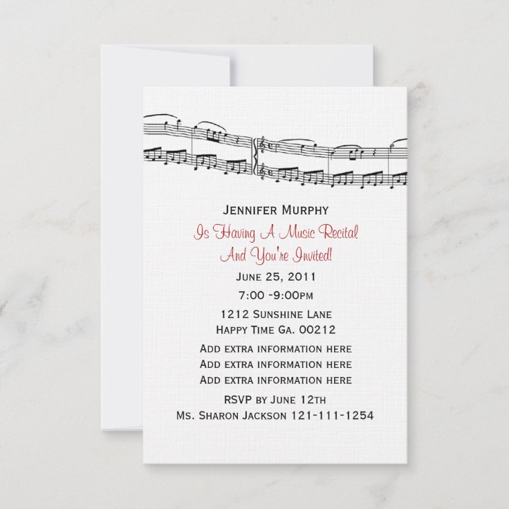 Music Notes Party Invitations | Zazzle