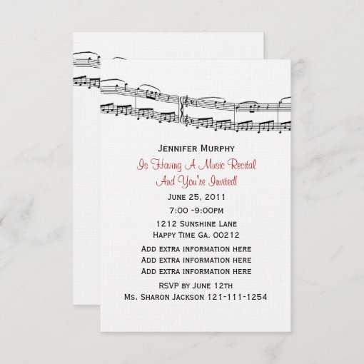 Music Notes Party Invitations | Zazzle