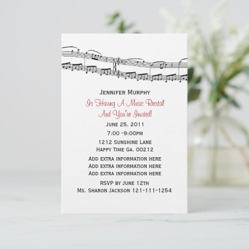 Music Notes Party Invitations | Zazzle