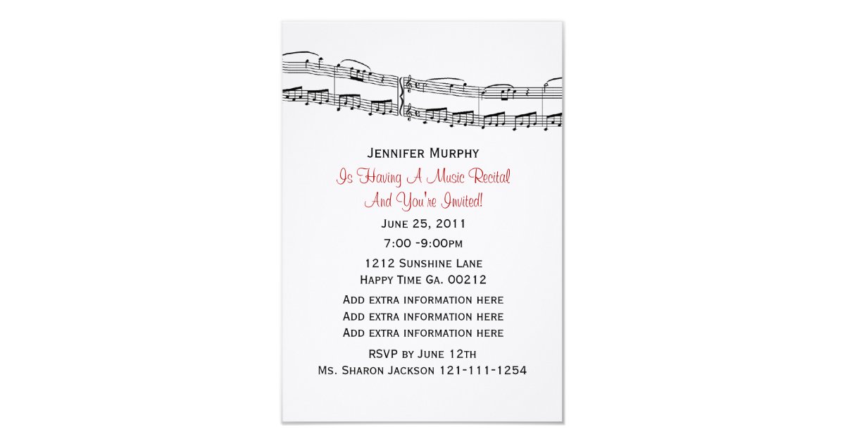 Music Notes Party Invitations | Zazzle.com