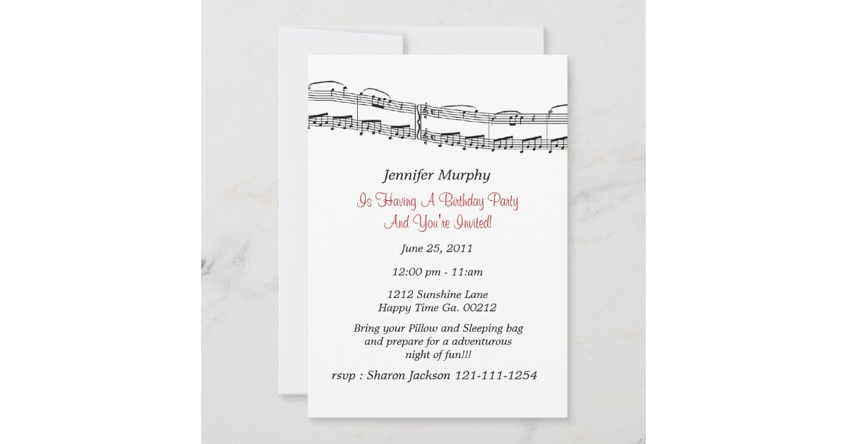 Music Notes Party Invitations | Zazzle