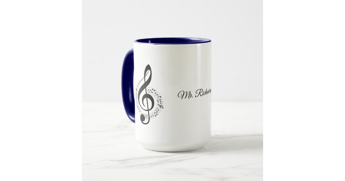 Music Notes Personalized Mug | Zazzle