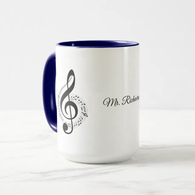 Music Notes Personalized Mug | Zazzle