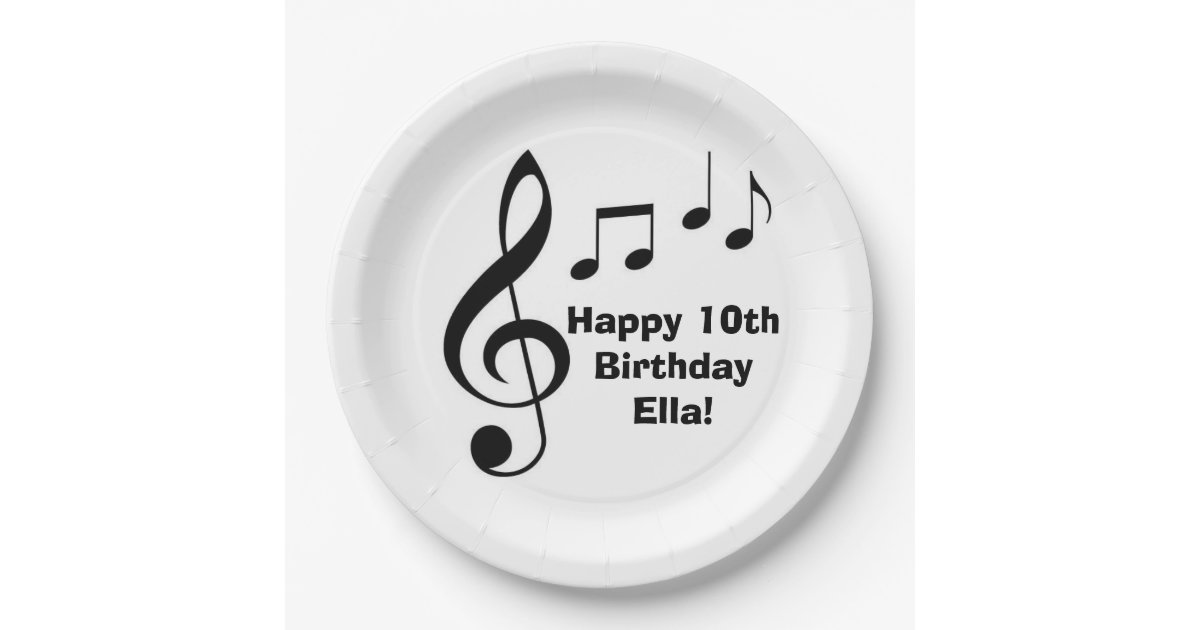 "Music Notes" Personalized Paper Plates | Zazzle