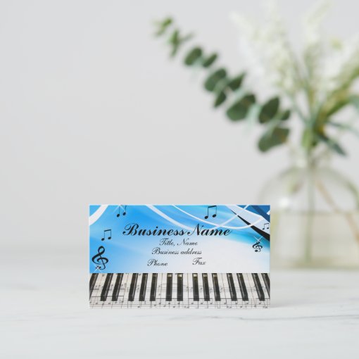 Music Notes Piano Keyboard Business Card | Zazzle
