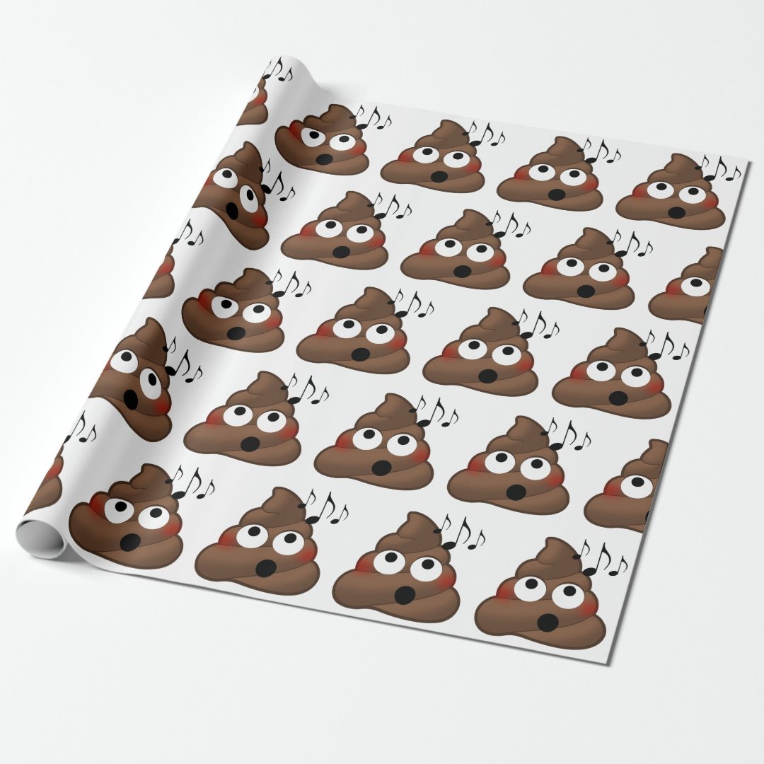 Music Notes Poop Emoji Wrapping Paper | Zazzle