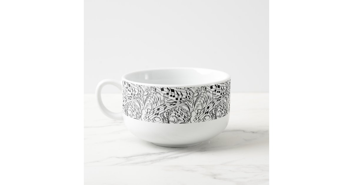 MUSIC NOTES-SOUP MUG | Zazzle