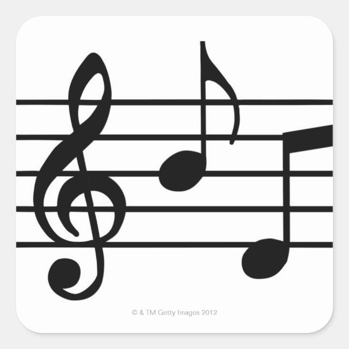 Music Notes Square Sticker | Zazzle