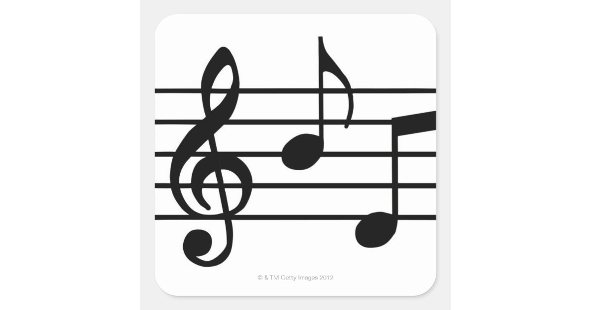 Music Notes Square Sticker | Zazzle