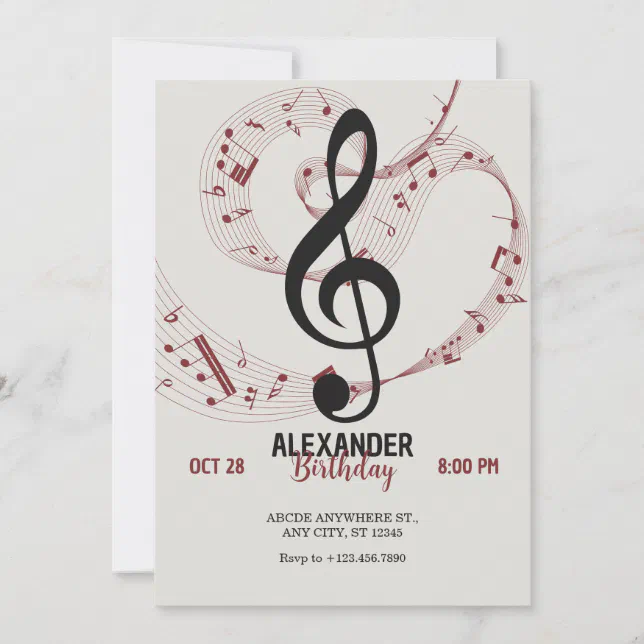 Music notes symphony invitation | Zazzle