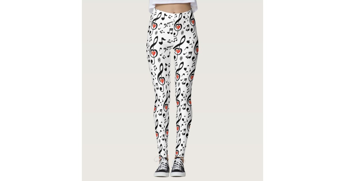 Music Notes themed Leggings | Zazzle
