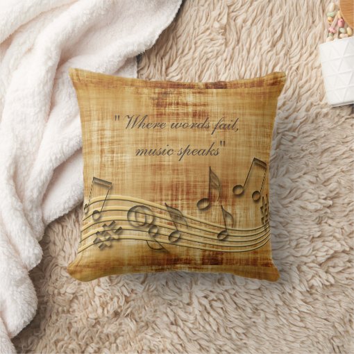 Music Notes Throw Pillow | Zazzle