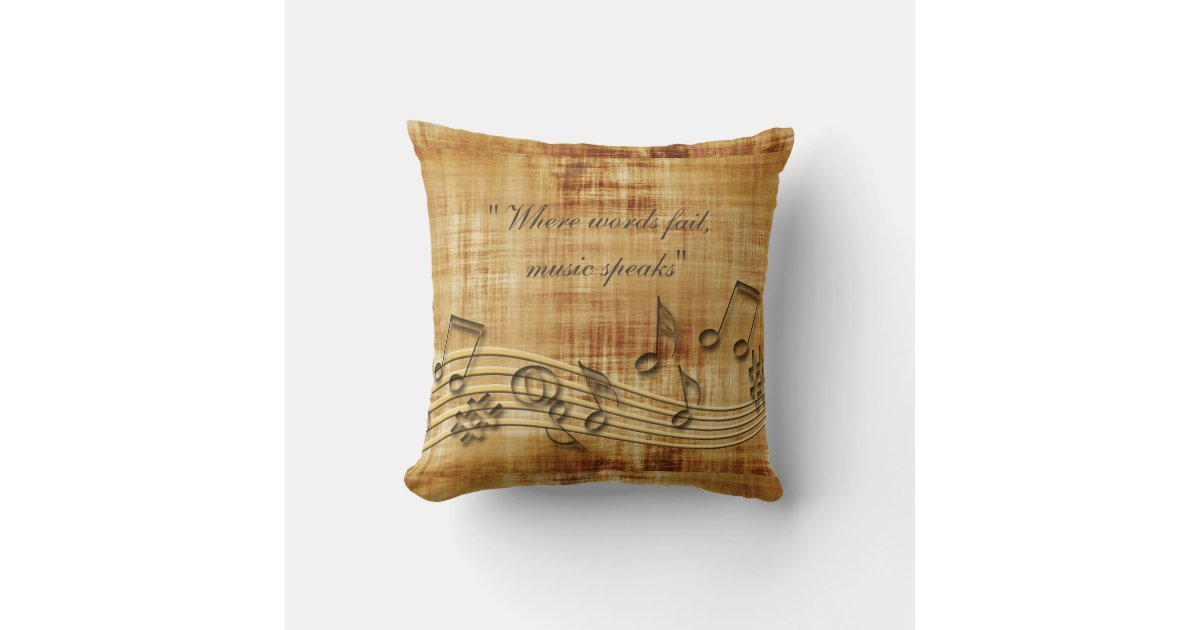 Music Notes Throw Pillow | Zazzle