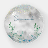Music Notes with Faux Sparkle Personalized Paperweight | Zazzle