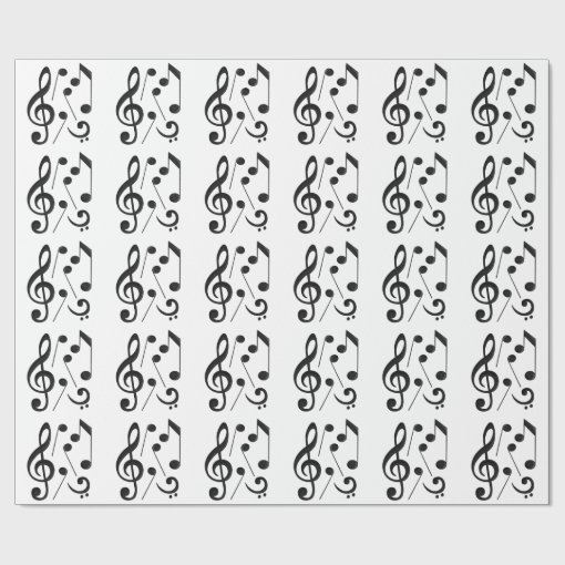 Music Notes Wrapping Paper | Zazzle