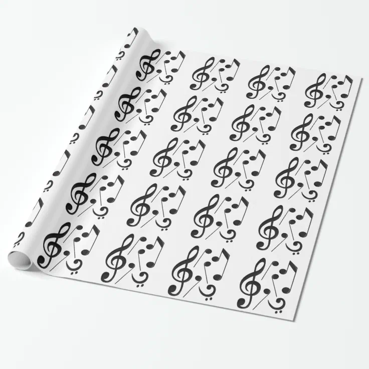 Music Notes Wrapping Paper | Zazzle