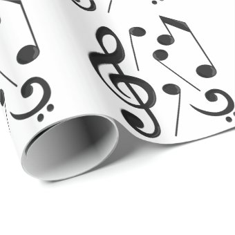 Music Notes Wrapping Paper | Zazzle
