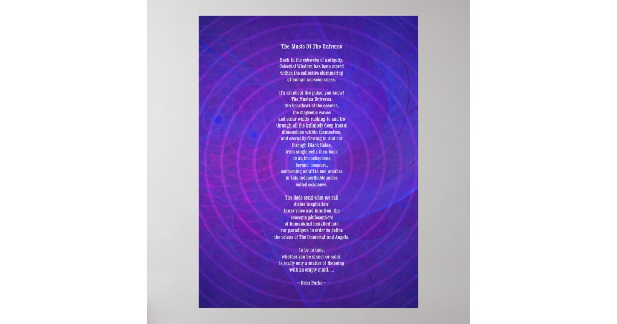Music Of The Universe Poster | Zazzle