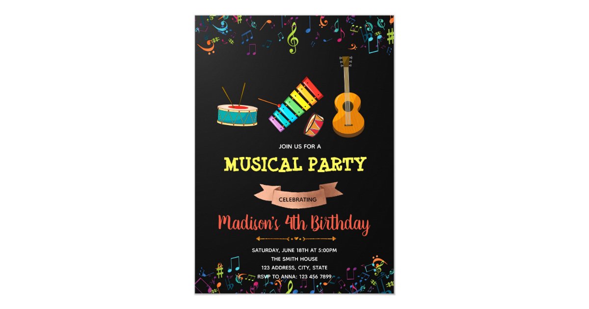 Music party birthday invitation | Zazzle.com