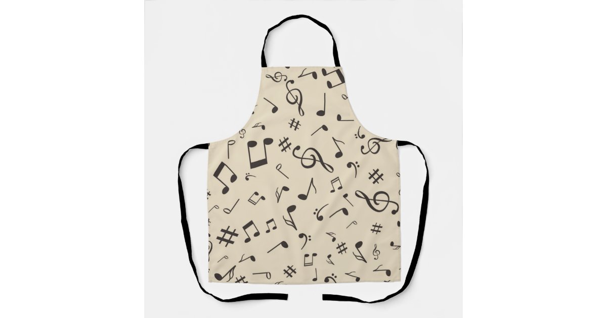 Music pattern apron | Zazzle