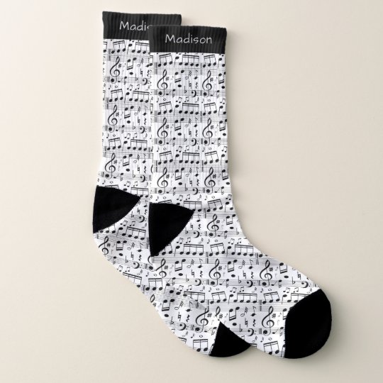 Music Pattern custom name socks | Zazzle.com