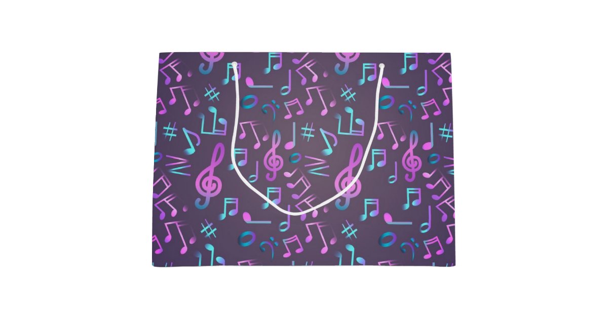 Music pattern large gift bag | Zazzle