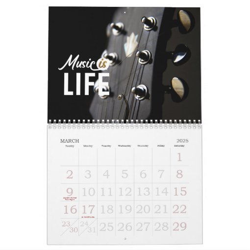 Music Photos & Quotes Wall Calendar | Zazzle