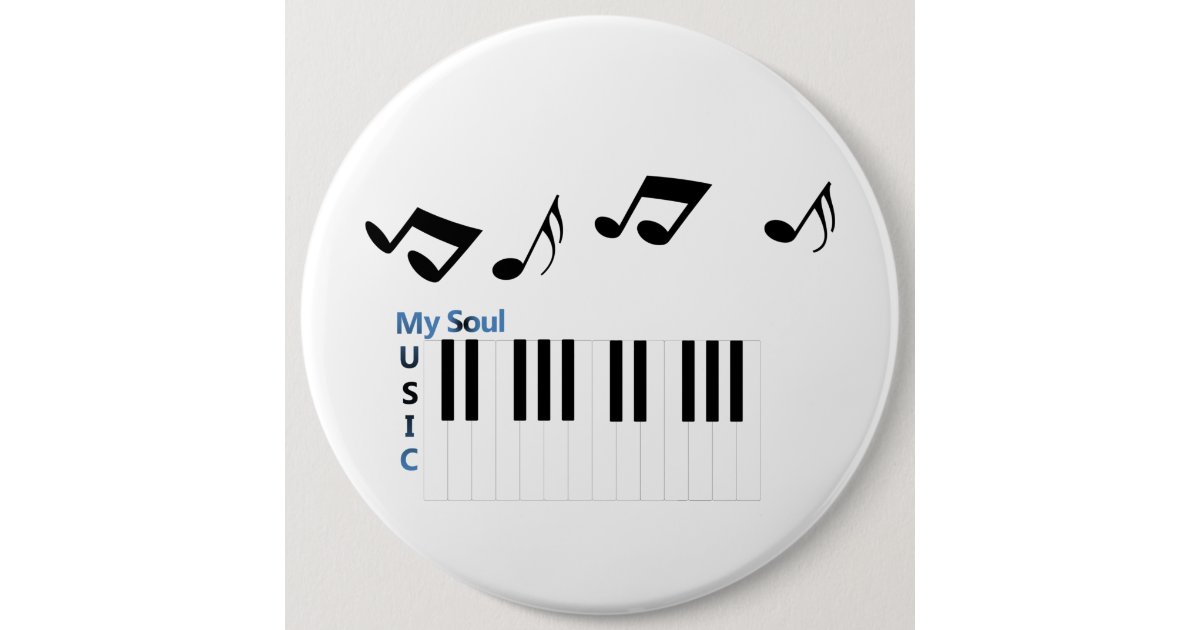 Music Piano Key Music Note Button | Zazzle