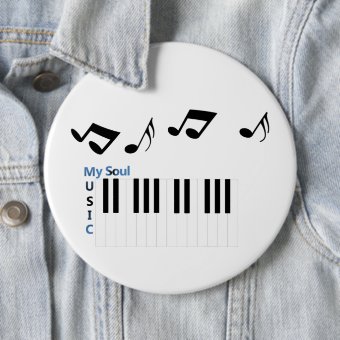 Music Piano Key Music Note Button | Zazzle