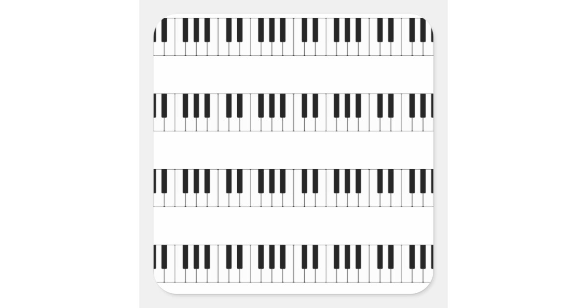 Music: Piano Keyboard Pattern Square Sticker | Zazzle