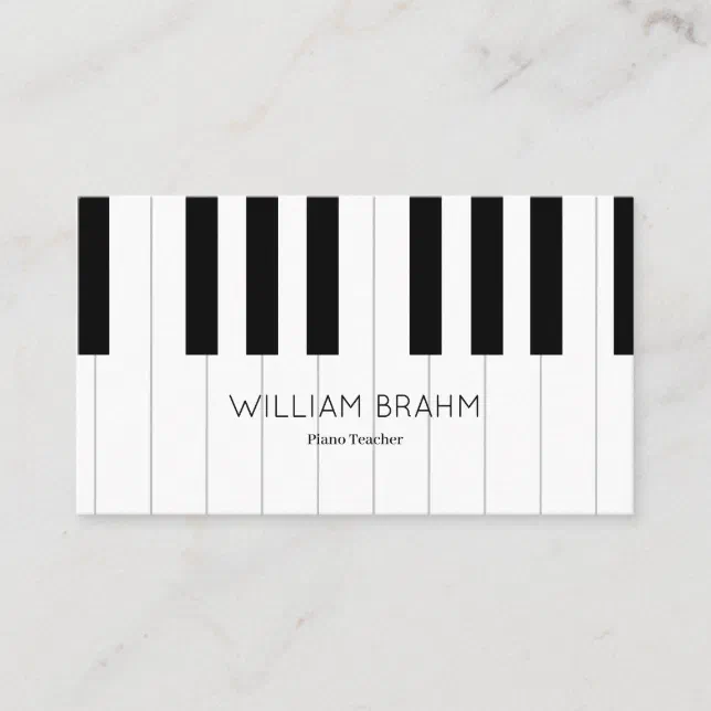 Music Piano Teacher Pianist Professional Business Card Zazzle
