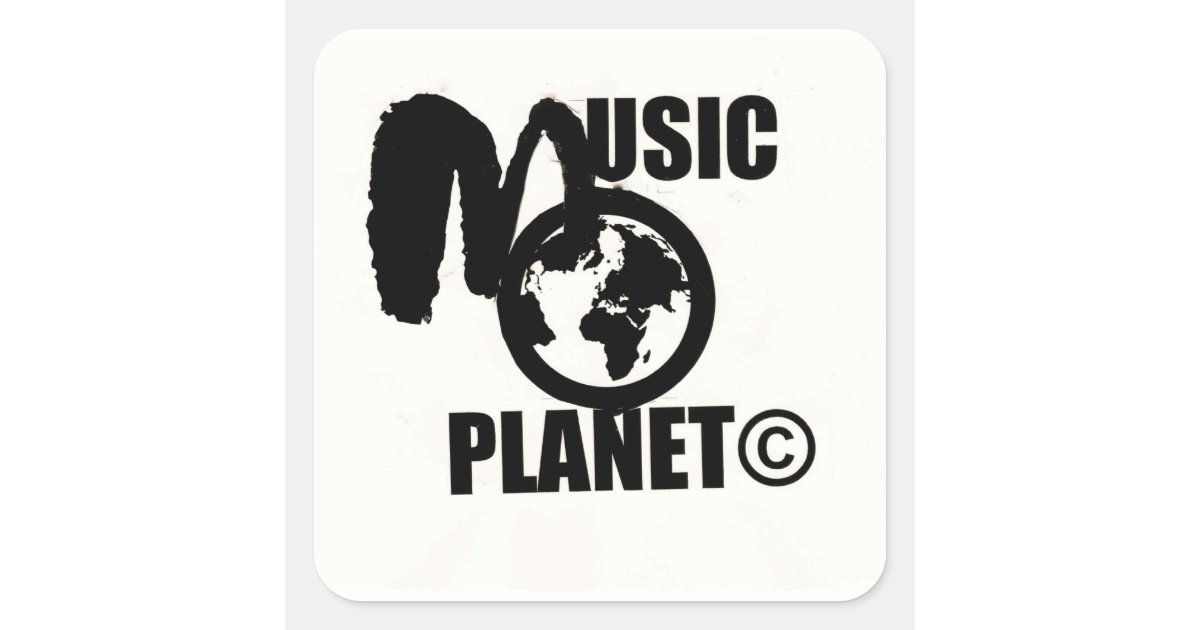 MUSIC PLANET Square Stickers | Zazzle
