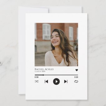 Music Player Graduation Party Invite, Photo Grad Invitation | Zazzle