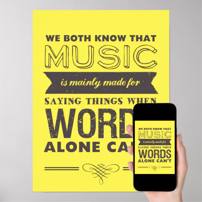 Music Quotes Typography Poster Music Speaks | Zazzle