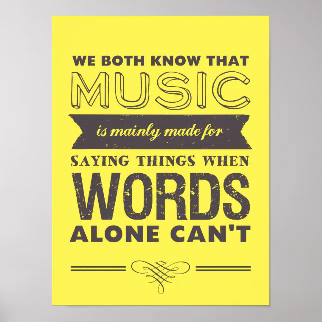 Music Quotes Typography Poster Music Speaks | Zazzle