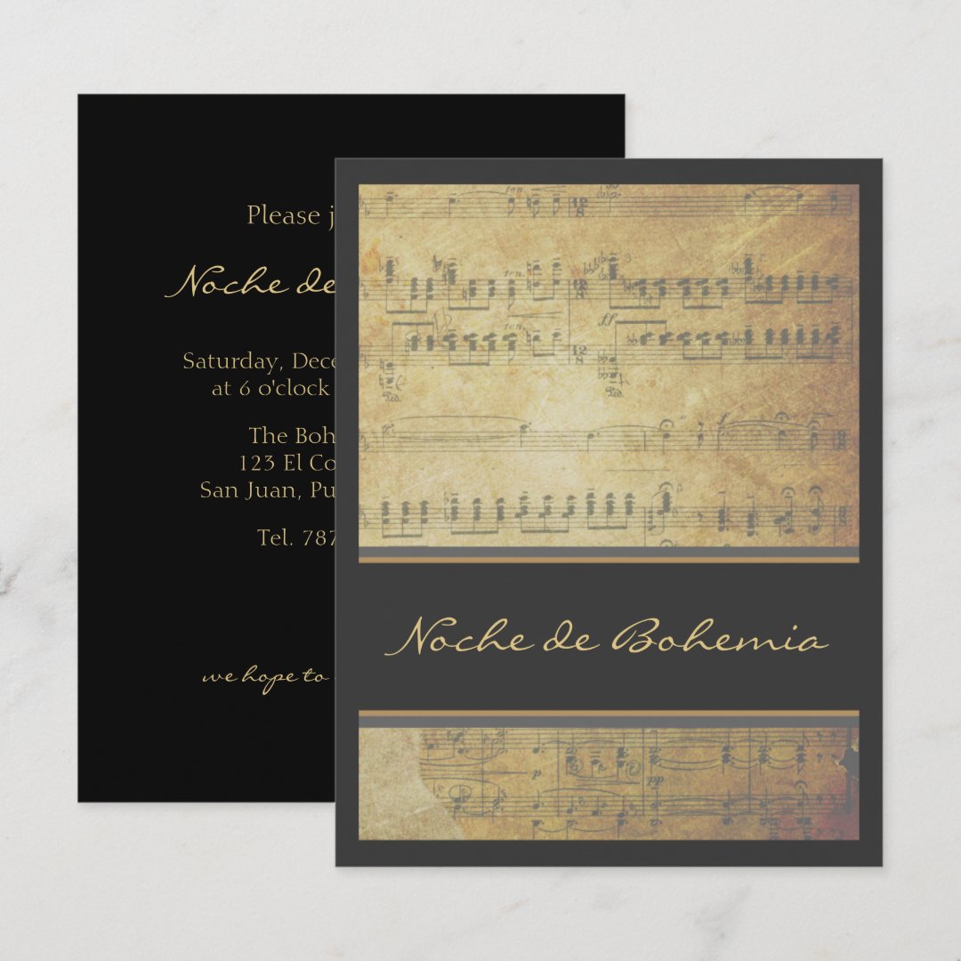 Music Recital or Concert Sheet Music Invitation | Zazzle