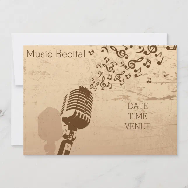 Music recital retro vintage vocal performance invitation | Zazzle