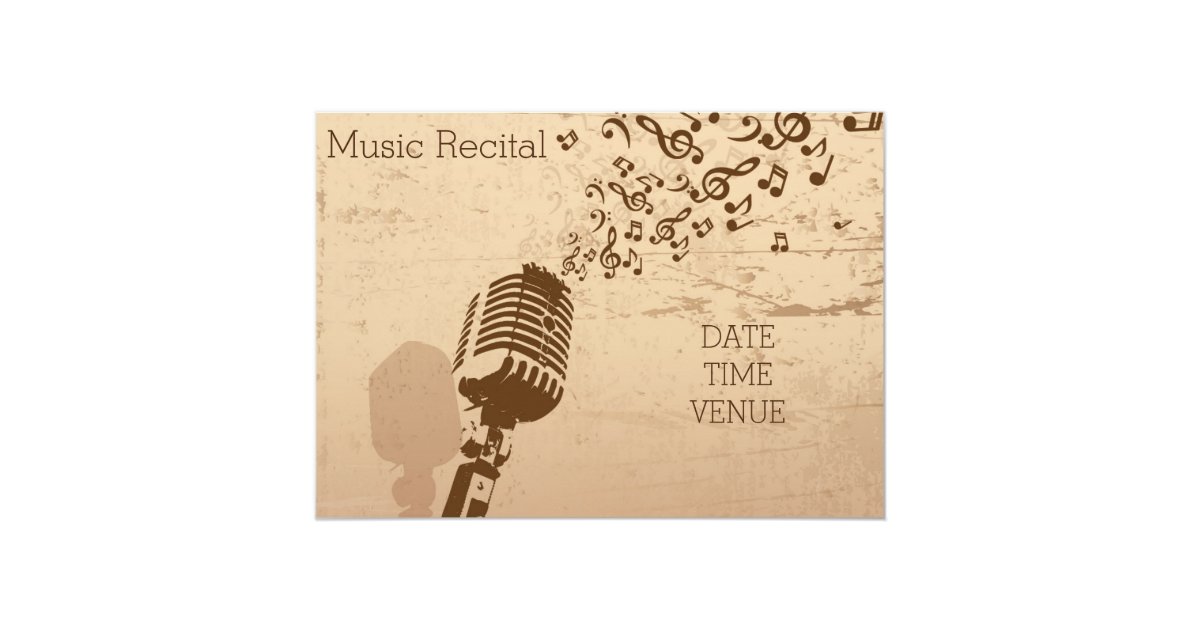 Music recital retro vintage vocal performance invitation | Zazzle.com