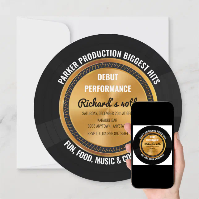 Music Record | Fun Music Party Invitation | Zazzle