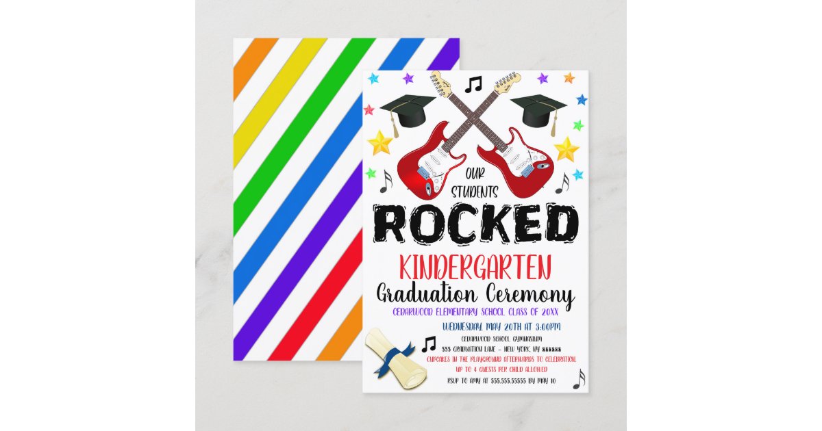 Music Rockstar Theme Graduation Invitation | Zazzle