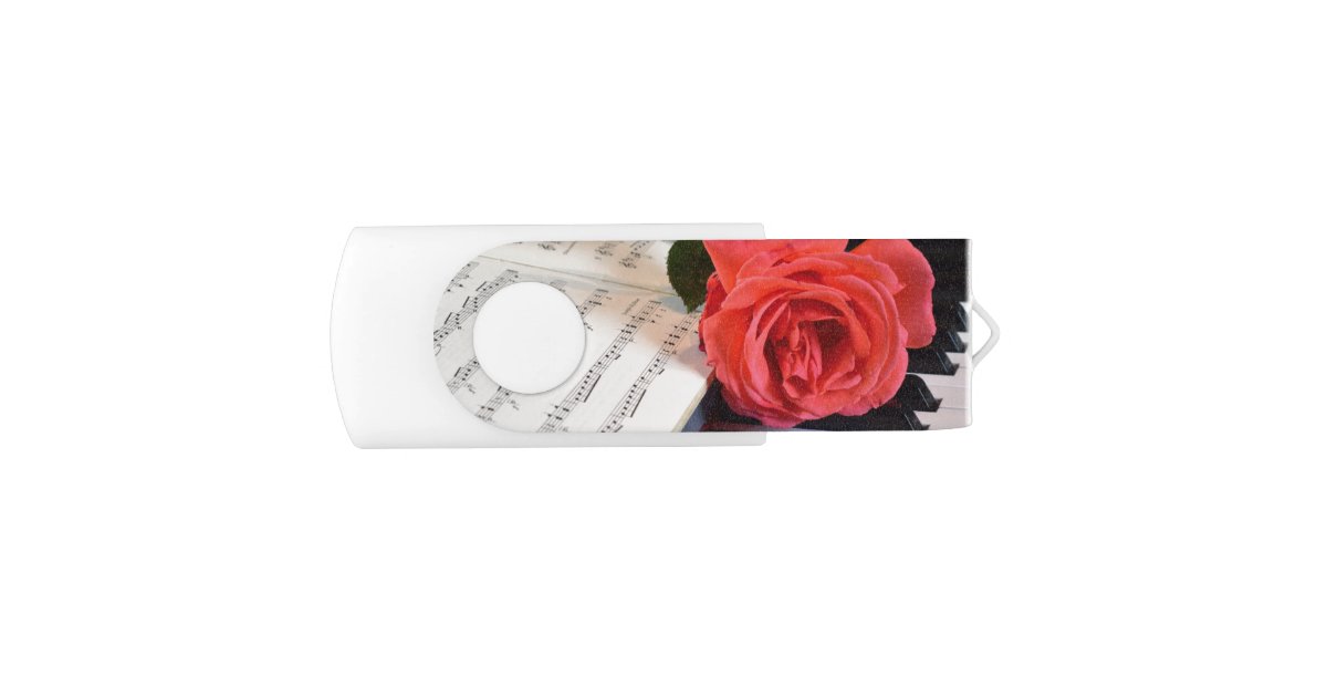 Music Rose USB Swivel Flash Drive | Zazzle