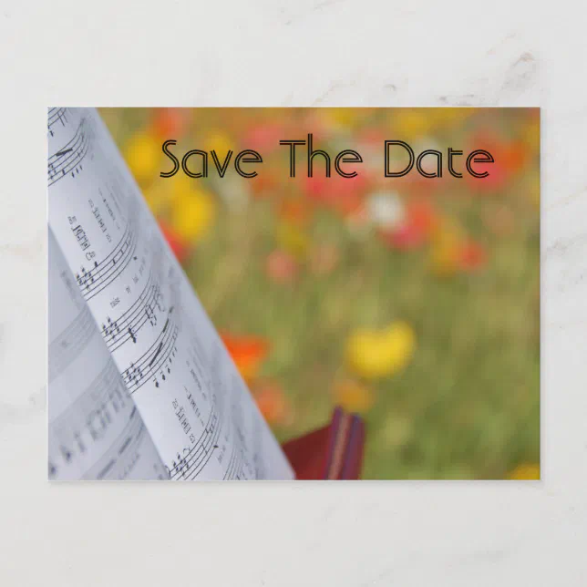 Music Save The Date Postcard | Zazzle