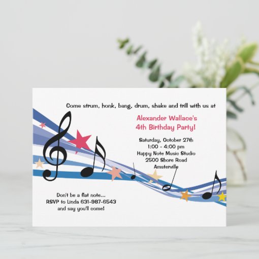Music School Party Invitation | Zazzle
