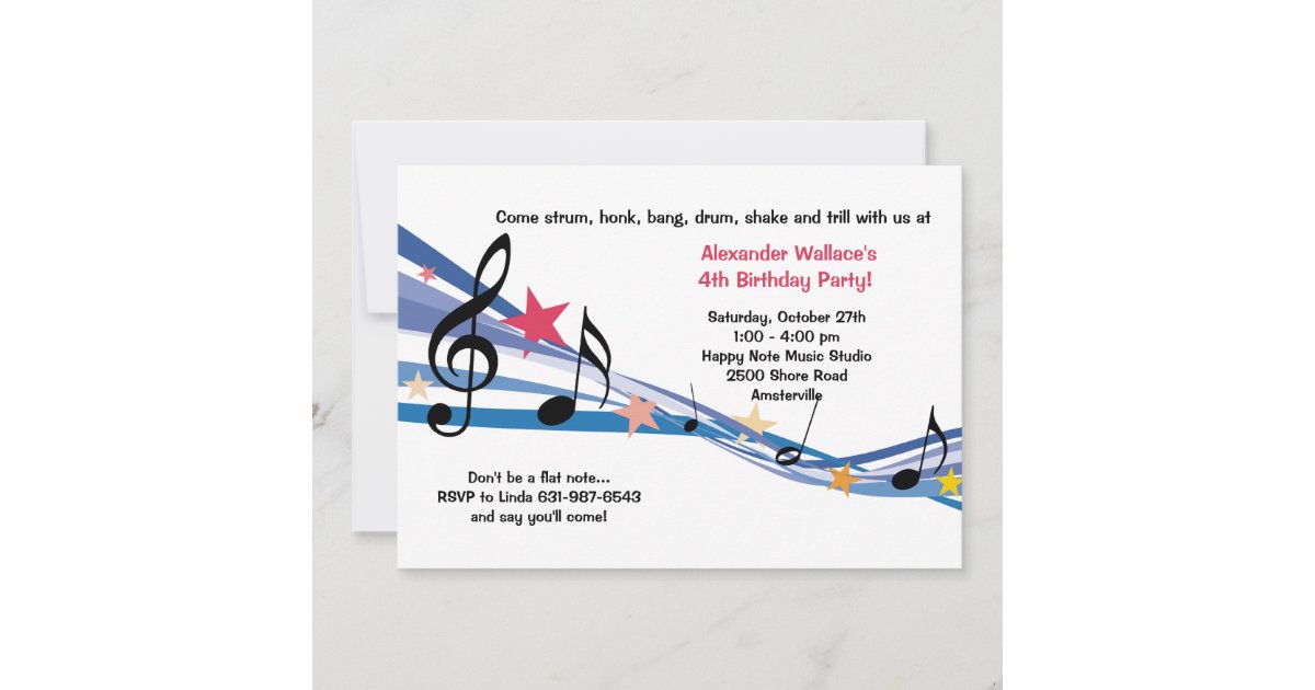 Music School Party Invitation | Zazzle