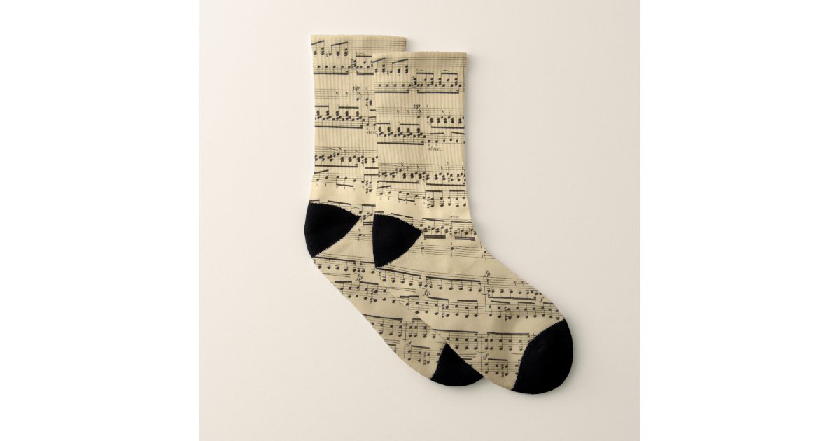 Music sheet musical notes socks | Zazzle